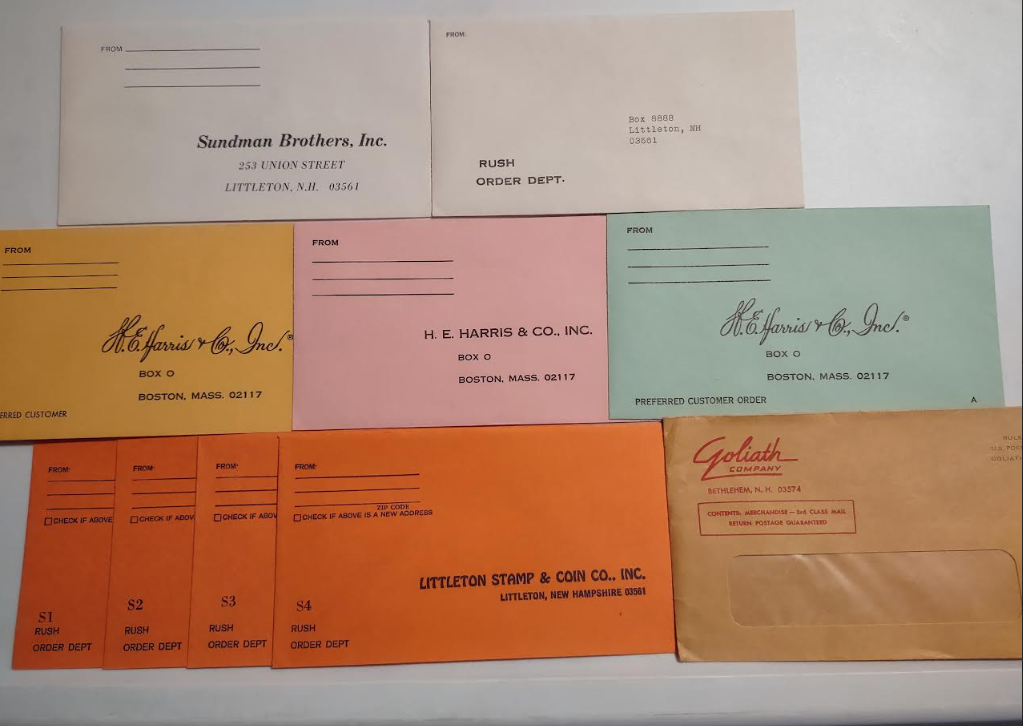 Stamp company envelopes group of 10 from older stamp selling companies ...