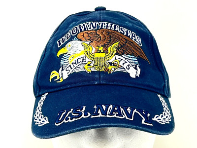 US NAVY Hat Strapback Blue Military Embroidered Cotton Trucker Baseball ...
