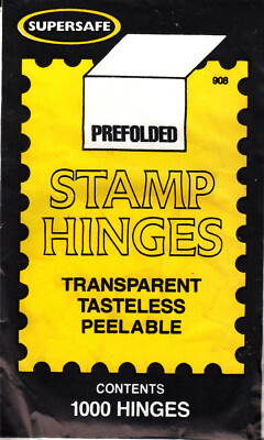 3 UNOPENED PACKS OF SUPERSAFE STAMP HINGES 1000 FOLDED LOWEST PRICE ON ...