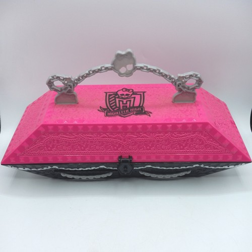 Monster High Empty Vampire Coffin Storage Case Pink/Black Doll ...