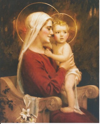 Catholic Print Picture OUR LADY OF MOTHER LOVE Mary & Jesus C. Bosseron ...