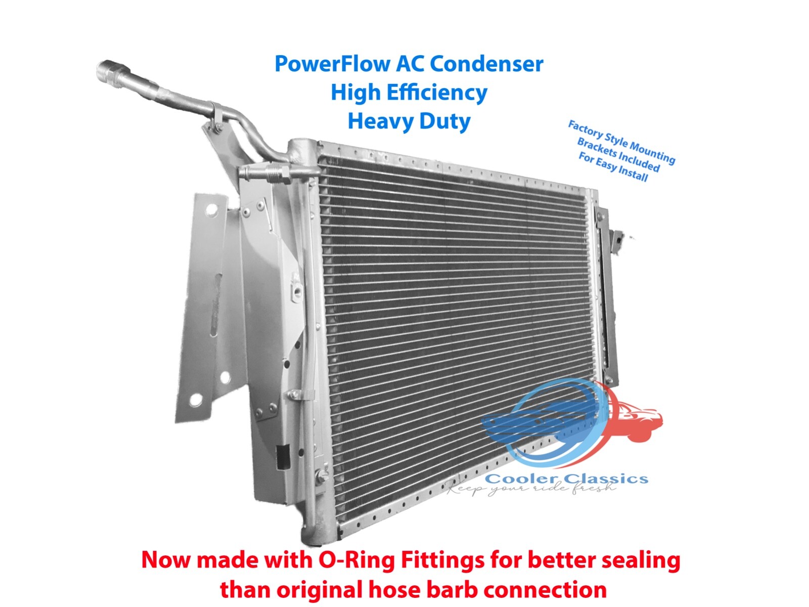 68-71 Pontiac GTO LeMans Grand Prix POWERFLOW AC condenser with orings ...