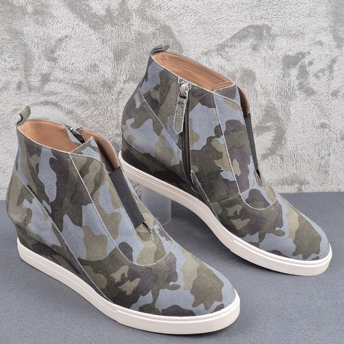 Linea Paolo Anna Camouflage Wedge Ankle Boot Zip Bootie Sneakers Shoe ...