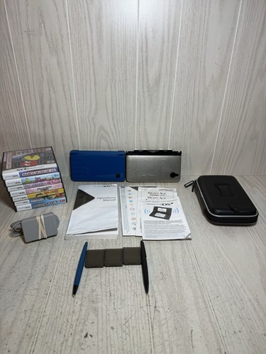NINTENDO DSi XL (Blue) w/Case, Games, & Charger - Tested. Good ...