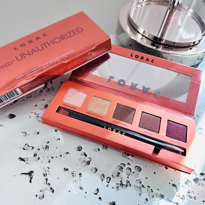 NIB LORAC Unzipped Eye Shadow Palette with Dual-Ended Brush 5 colors ...