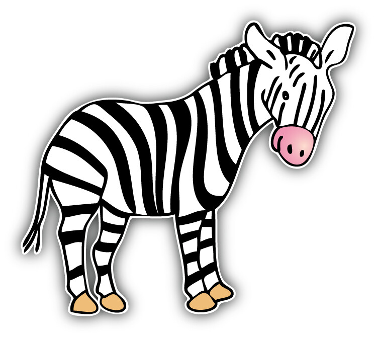 Cartoon Stripey Zebra Car Bumper Sticker Decal - ''SIZES'' | eBay