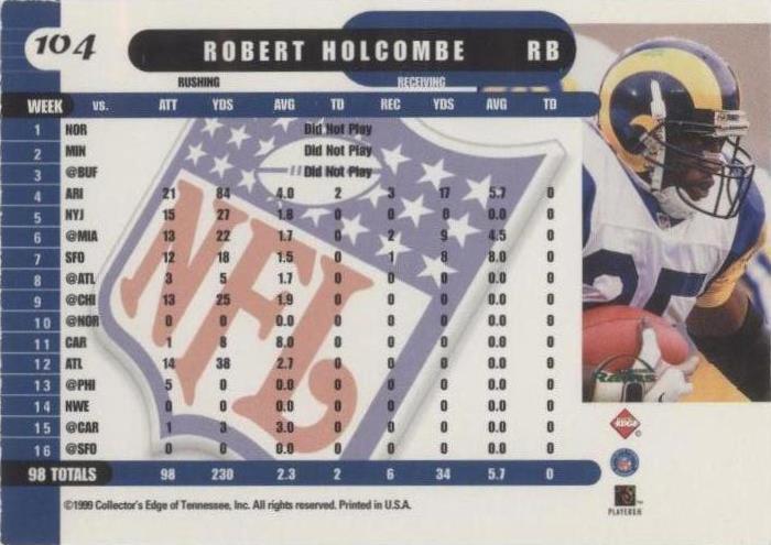 1999 Collector's Edge Supreme Robert Holcombe #104 for sale | eBay