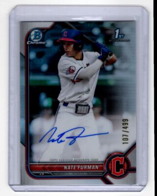 2022 Bowman Draft Chrome Pick Autographs Refractor Nate Furman Auto 107 ...