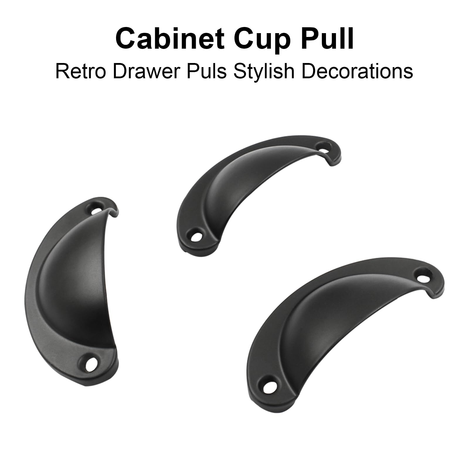 24pcs Antique Cup Drawer Pulls Black Bin Cup Pulls Knobs Cabinet Pull ...