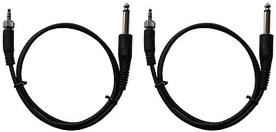 2 x Guitar Adapter Cables 3.5mm(1/8") to 1/4" Mono for Sennheiser ...