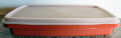 Tupperware 9"x 5" Deli Meat/ Cheese Container 816-11 VTG Orange W/ 817 ...