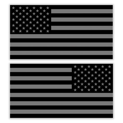 2 pack Subdued American Flag Sticker Gray Black Decal USA LH RH ...