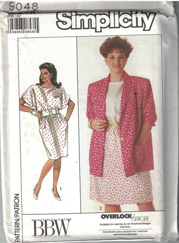 9048 Vintage Simplicity SEWING Pattern Misses Plus Size Dress Unlined ...