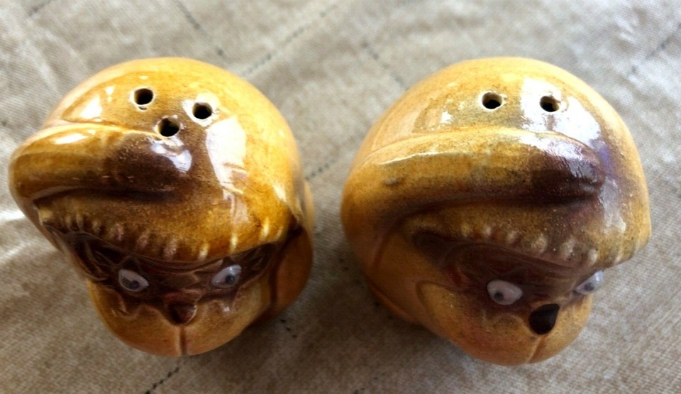 Salt and Pepper Shakers Monkeys, Beady Eyes, Ceramic, 3", Japan ...