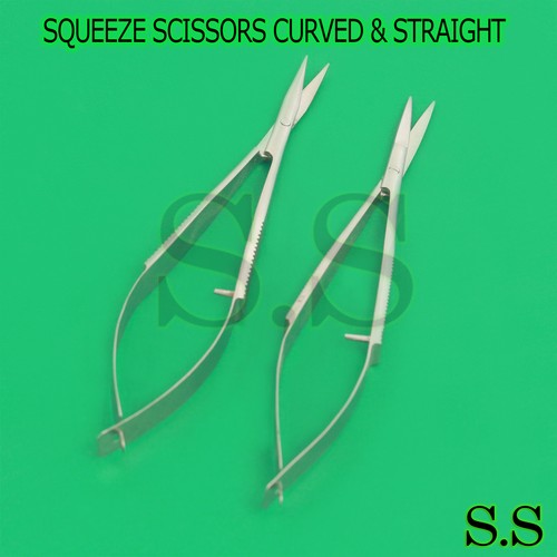 4" spring SQUEEZE scissors CURVED & Straight embroidery beading | eBay