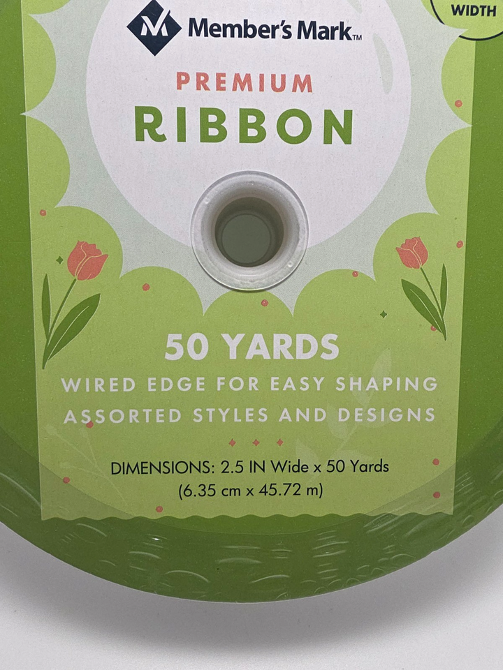 Members Mark Premium Wired Edge Ribbon 2.5 Inch White Sheer | eBay