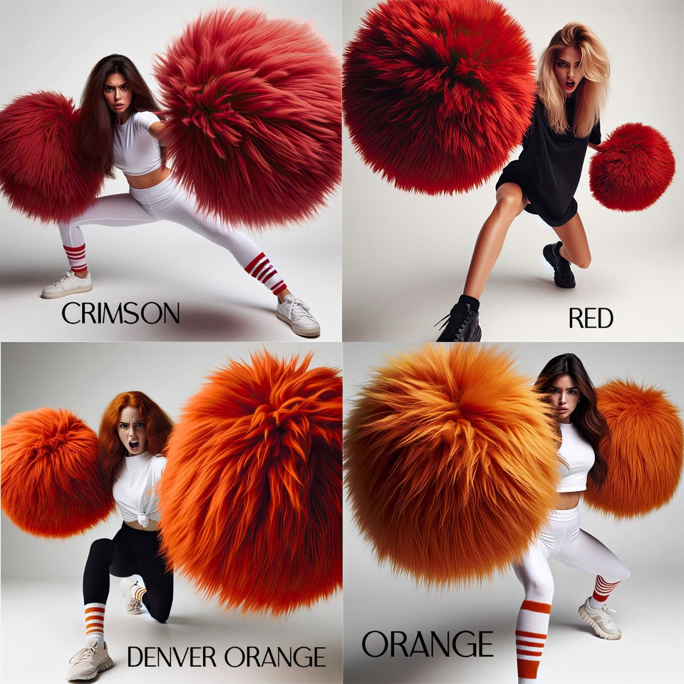 Extra Large Pro Vintage Cheerleader Pom Poms- 30" - NFL, NCAA, MLB, NBA ...