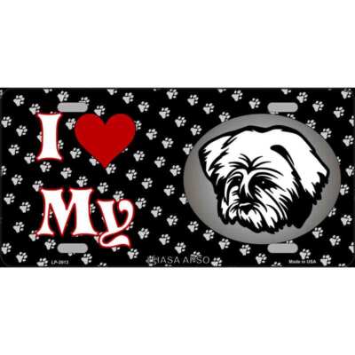 I Love My Lhasa Apso Metal Novelty License Plate Tag LP-3913 | eBay