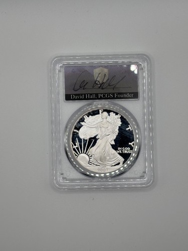 2007-W DAVID HALL SIGNED LABEL SILVER EAGLE PCGS PR70DCAM | eBay
