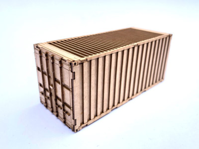 2 x 20ft SHIPPING CONTAINERS LASER CUT KIT OO SCALE 1:76 MODEL RAILWAY ...