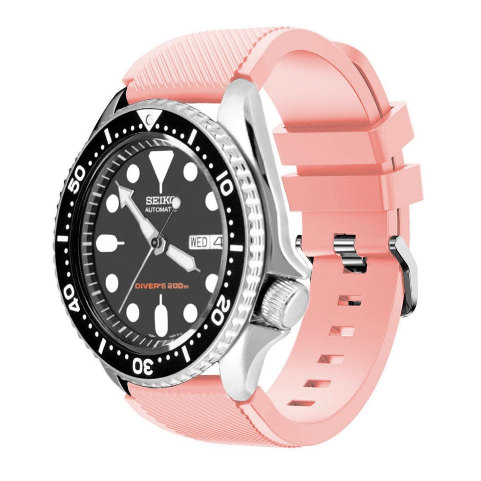 22mm Watch Band For Seiko Diver's Watch Soft Rugged Silicone Quick ...