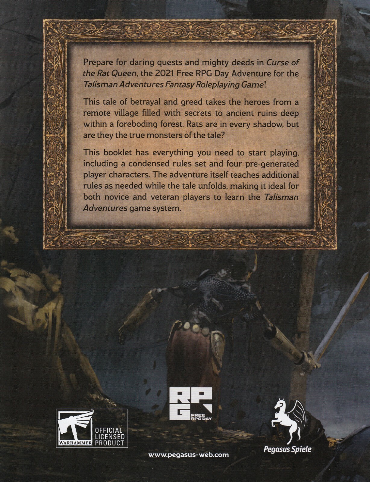 Pegasus Spiele's Talisman Adventures Curse of Rat Queen FREE RPG DAY ...