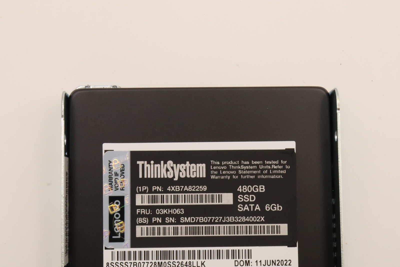 03KH063 4XB7A82259 2.5 Lenovo ThinkSystem 480GB Read Intensive SATA 6Gb ...