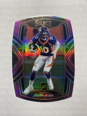 Jerry Jeudy 2020 Panini Select Club Level Purple Prizm Die-Cut RC #256 ...