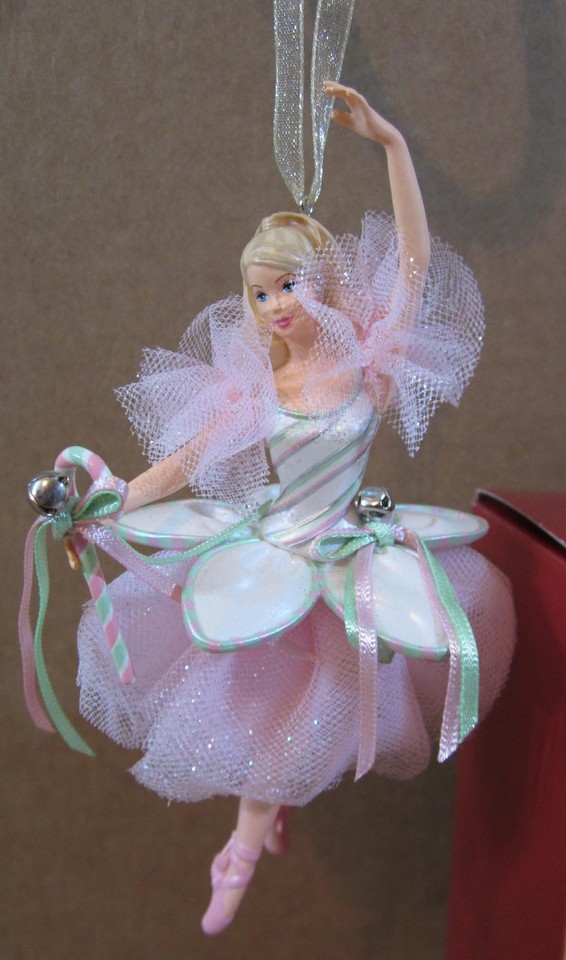 Peppermint Candy Cane Barbie Doll Hallmark Keepsake Ornament Handcraft ...