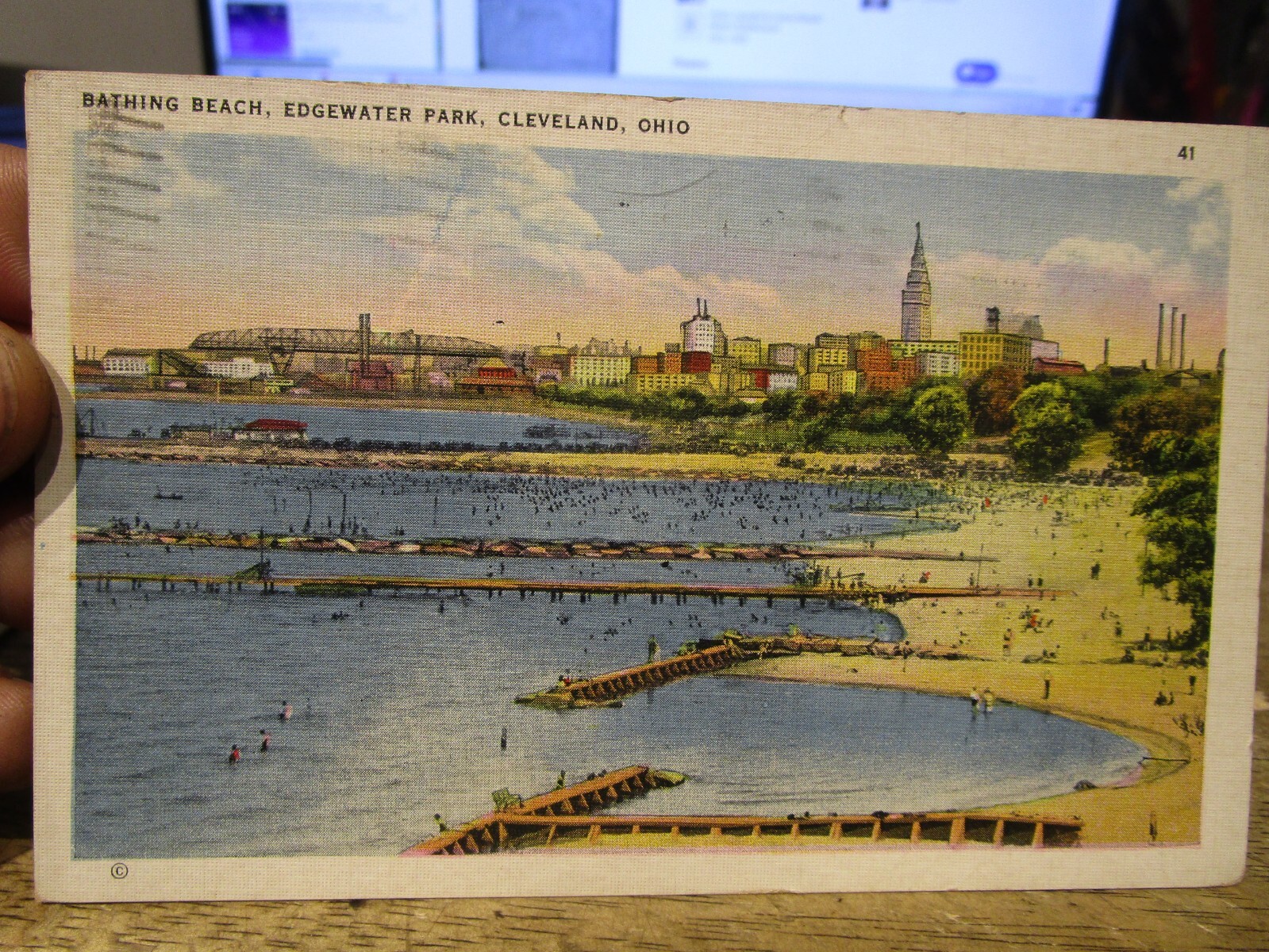 A3 Vintage Old OHIO Postcard CLEVELAND Edgewater Beach Park Lake Erie ...