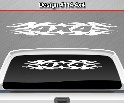 #114 4x4 Windshield Decal Window Sticker Vinyl Graphic Tribal Flame ...