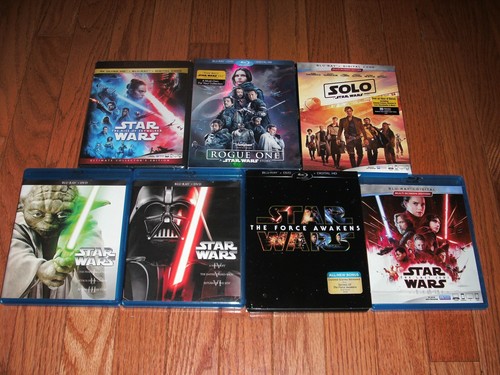 Set of all 11 Star Wars films on Blu-ray. Episodes 1-9 + Rogue One ...