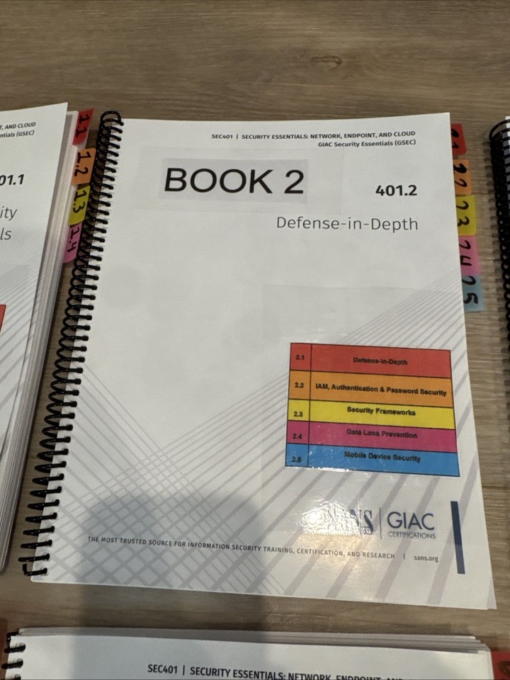SANS SEC401 GIAC GSEC Course Books (2026 Edition) + Index/Tabs/Cheat ...