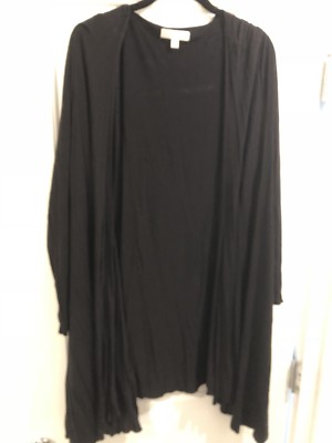 Kenar Woman Long Cardigan Soft Black Comfy Drape Open Front Women’s 3x ...