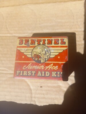 Vintage Sentinel Junior Ace Pilot First Aid Kit Tin Box Made in USA ...