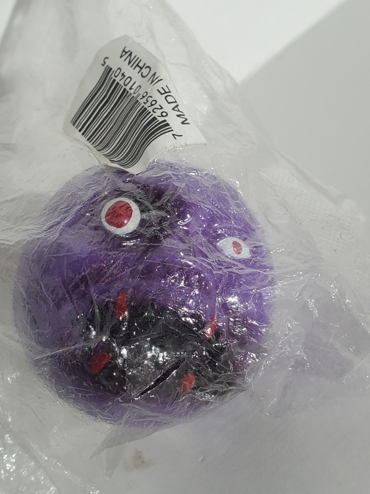 Vtg Mad Crazy Scary Gross Monster ZOMBIE Head Purple Rubber Bounce Ball ...