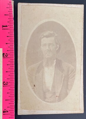 Antique Card Photo ca 1870 portrait of 45-ish Man with beard (CB Lot ...