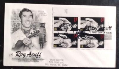 ROY ACUFF VIOLINIST GRAND OLE OPRY MUSICIAN 2002 ARTCRAFT CACHT FDC ...