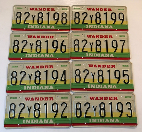 Lot of 8 Indiana Wander License Plates | eBay