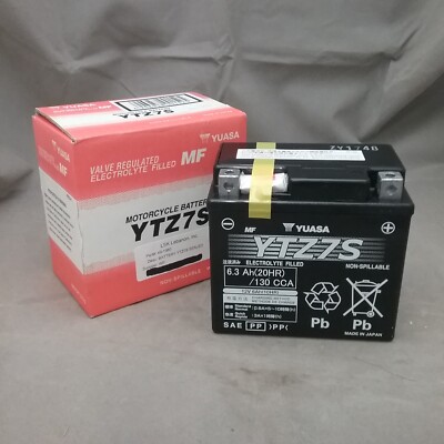 NEW YUASA YTZ7S BATTERY MOTORCYCLE 4.4375X2.75X4.125 12V 130CCA SEALED ...