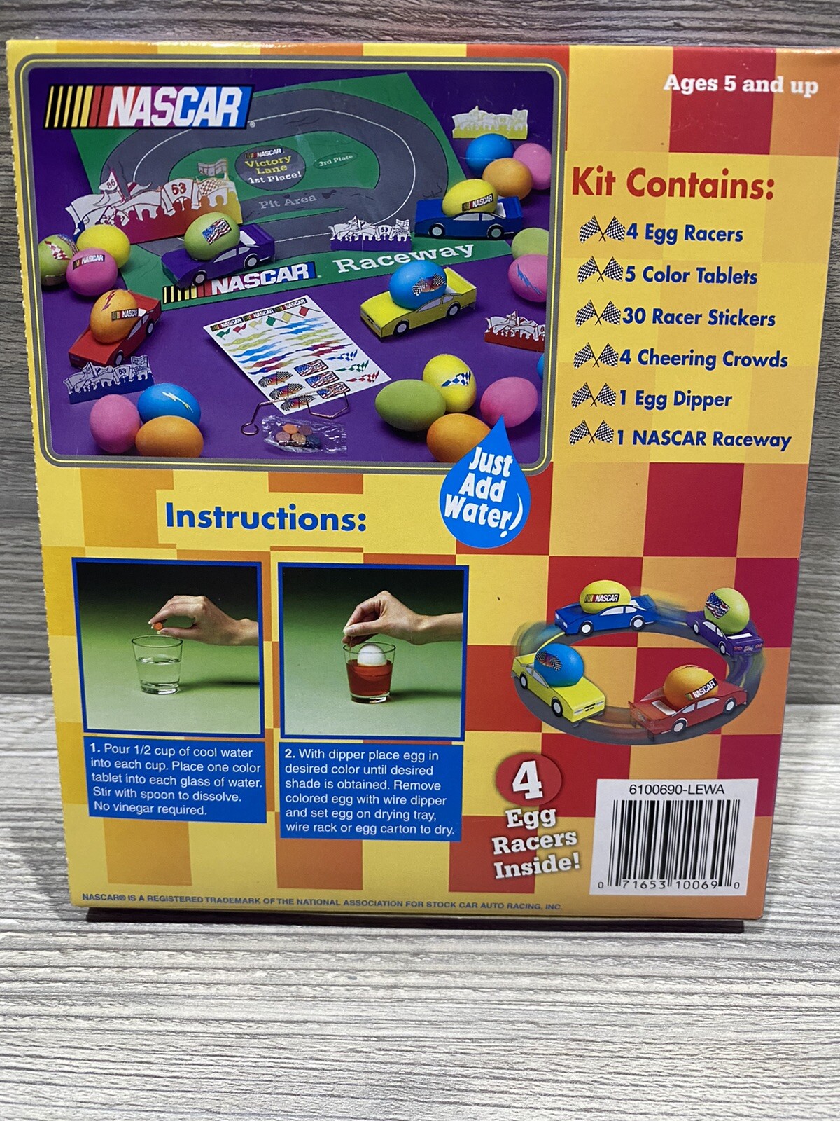 Vintage 2003 NASCAR Easter Egg Decorating Kit Build Egg Racers Sealed ...