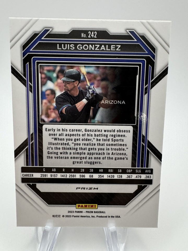 2023 Panini Prizm Luis Gonzalez #242 Red Cracked Ice Parallel Arizona | eBay