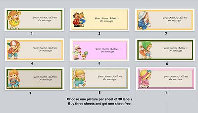 Personalized Address labels Cute Children Choose Picture (cc 2) | eBay
