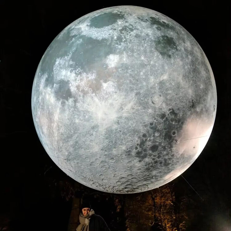 1-6M Giant Inflatable Moon Ball W/LED PVC Airtight Planet Balloon For ...