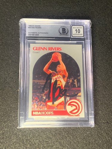Doc Rivers Signed 1990/91 Hoops #32 BAS/BGS AUTHENTIC 10 AUTO AUTOGRAPH ...
