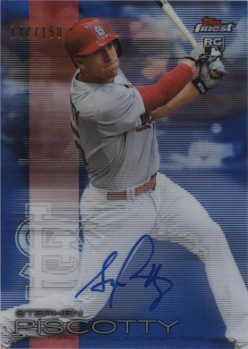 2016 Topps Finest - Autographs Stephen Piscotty #FA-SP Blue Refractor ...