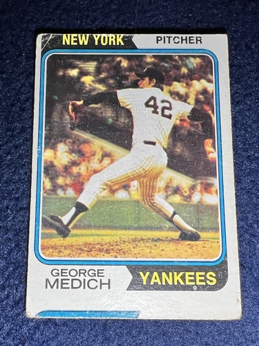🔥George “Doc” Medich MISCUT 1974 Topps Baseball #445 New York Yankees🔥 ...