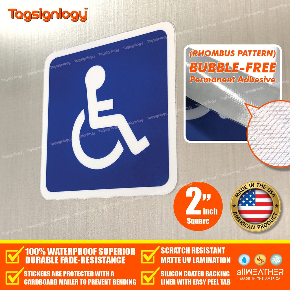 Handicap Accessibility Icon 2" Logo Disabled Parking Symbol Vinyl Decal ...