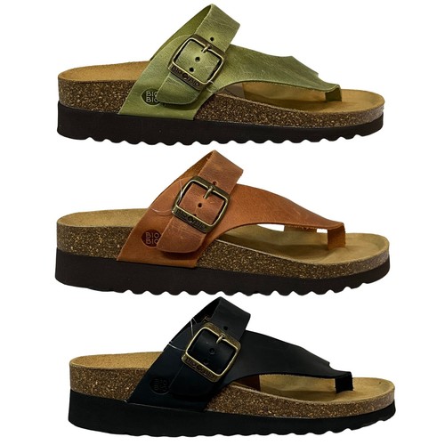 Bio Bio Footwear Women's Leather Flip Flops 100% Leather Made In Spain ...