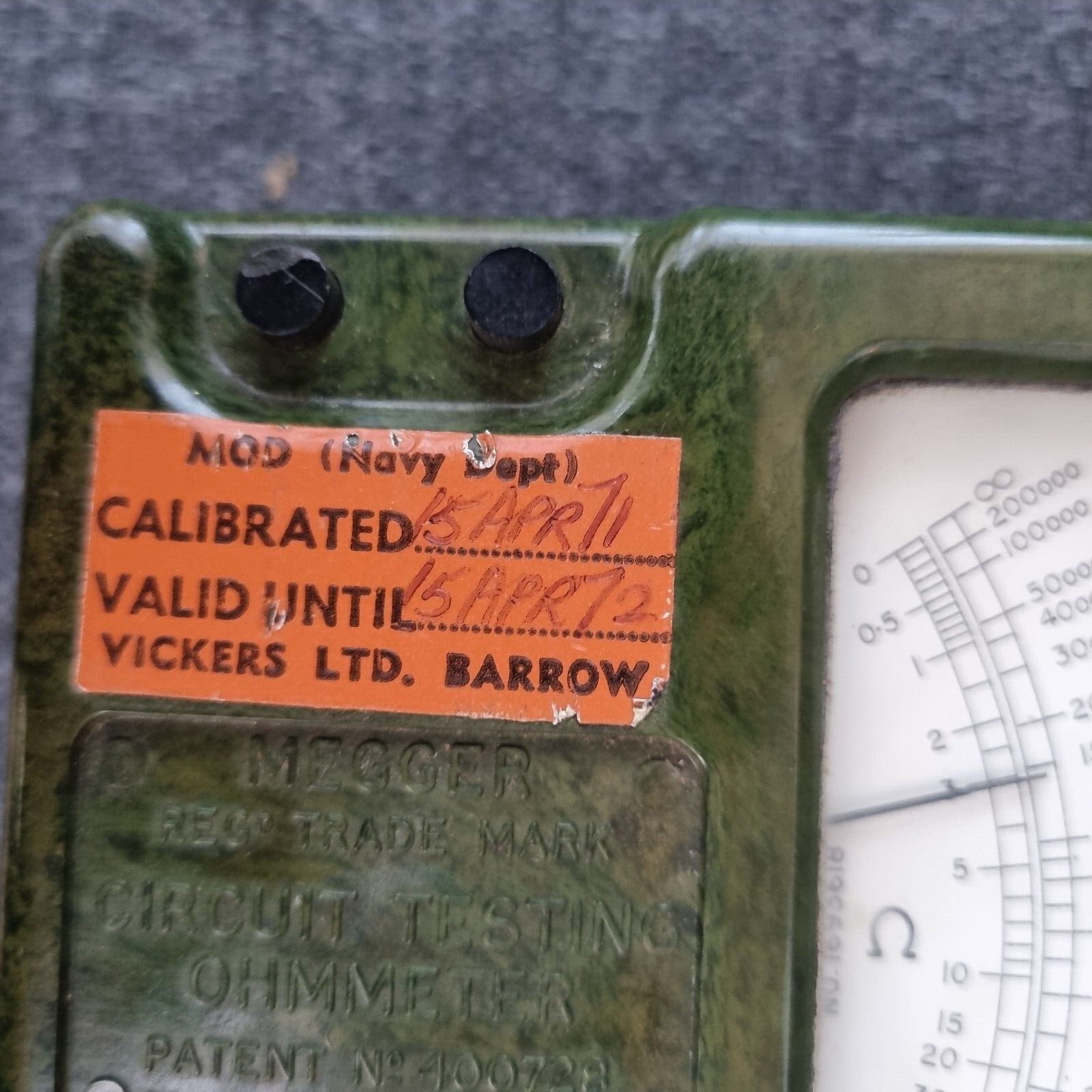 VINTAGE MEGGER CIRCUIT TESTING OHM METER - BAKELITE GREEN /| 1930/40s ...